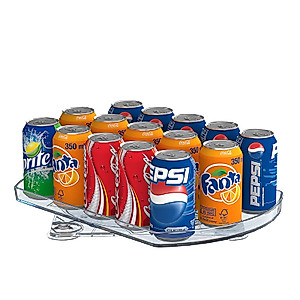 Lazy Susan Organizer Mezdbrud Lazy Susan for Refrigerator Rectangle Lazy Susan Turntable for Cabinet Countertop Dining Table Long 16.53 Large Capacity Clear Fridge Organizer Storage (Clear- 1 Tier)