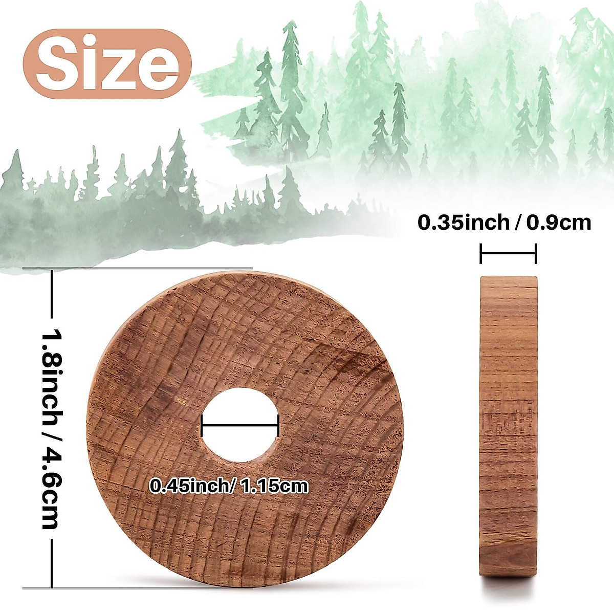 MAQIHAN 24 Cedar Blocks for Clothes Storage - Cedar Chip Closet Drawer Freshener for Dresser Cedar Wood Rings Smell Freshener Bedding Comforter Storage Cedar Scented Drawer Liner Wardrobe Refresher