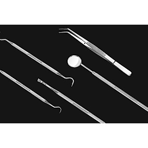 Good Dental Tools Pack, Teeth Cleaning Tools, Stainless Steel Dental Scraper, Tooth Pick Hygiene Set with Mouth Mirror, Tweezer Kit for Dentist, Family Oral Care