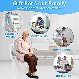 HEINSY Toilet Safety Rail, Heavy Duty Foldable Toilet Handrail, Aluminum Alloy Support Up to 480LBS Perfect for Elderly Senior Handicap Pregnant
