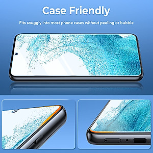 LK 2+2 Designed for Samsung Galaxy S22 Plus/S22+ 5G Screen Protector + 2 Pack Camera Lens Protector with Accurate Alignment Frame, 9H Hardness Shockproof, Bubble-Proof, Case-Friendly,6.6-inch