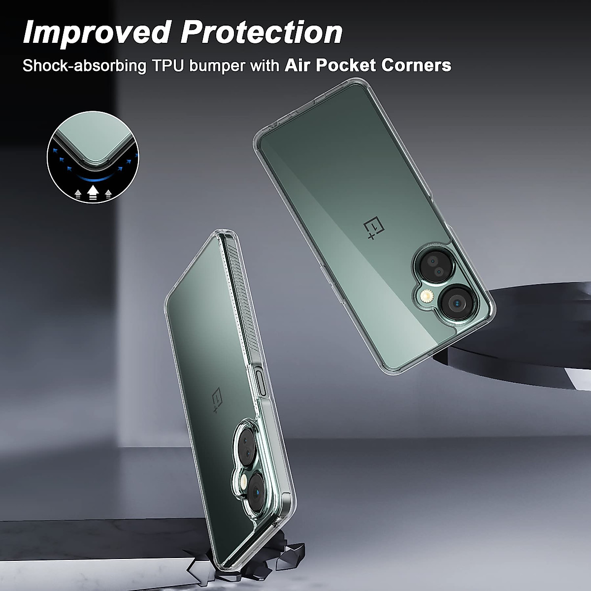 Clear Case for Oneplus N30 5G Case, [Hard PC Back + Soft TPU Bumper] [Anti-Yellowing] Slim Fit Full Protective Shockproof Transparent Case Cover for Oneplus N30 2023, Clear