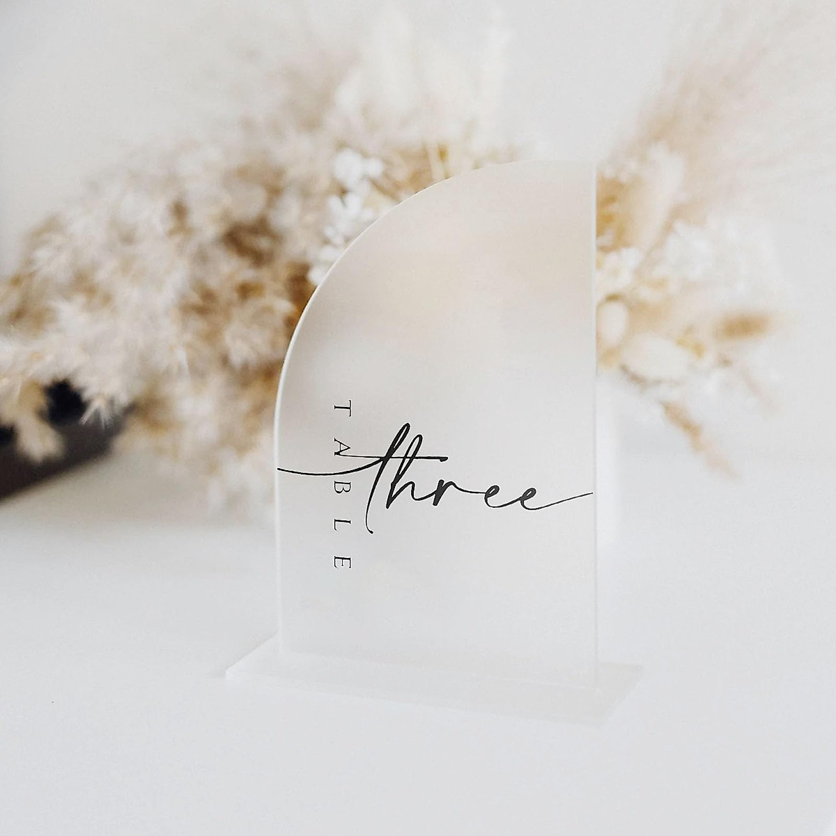 JINMURY 10 Pack Frosted Acrylic Half Arch Sign with Stand | 5x7 Inch Half Arch Acrylic Sign Blank and Base, DIY Wedding Table Numbers, Wedding Signage, Events& Parties (Frosted, 5x7 Inch)