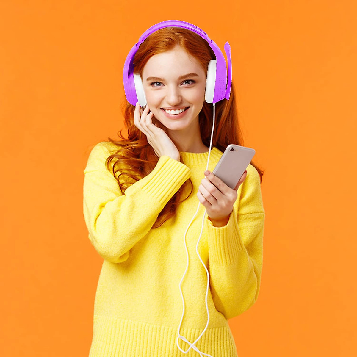 Anivia Computer Headsets Over Ear Headphones Wired Gaming Headset with Mic for PC Mac PS4 PS5 Xbox One, Stereo Surround Sound, Purple