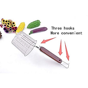Tenta Tenta Kitchen Stainless Steel Wire Mesh Spider Food Strainer Skimmer, 5.5-Inch, Basket
