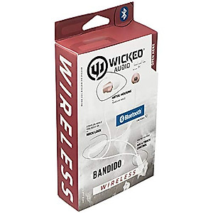 Wicked Audio Bandido Wireless — Bluetooth Earbuds with Microphone and Track Control — Wireless Headset with Metal Housing, Loop and Fin Attachments and Enhanced Bass — Rose Gold