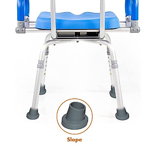 Slope Replacement Feet for Shower Chair Bath Seat, shower stools and transfer bench, non-skid Shower Bench and Tub Transfer Benches Rubber Suction Cup Feet, Metal Insert Reinforced (slope, 1-1/8" I.D)