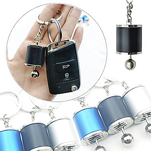 TEMI Shifter Gear Keychain,6 Speed Shifter Keychain,Mini Car Gear Shift Stick Knob Keyring Manual Transmission Gearbox Key Chain Creative Car Key Fob Keychain Accessories(black)