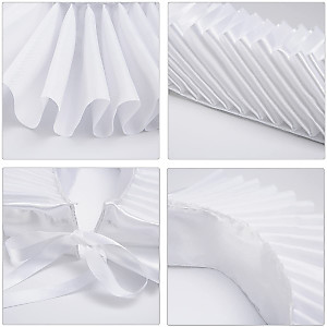 Elizabethan Collar,Renaissance Ruffle Clown Collar Victorian Colonial Dickens Neck Lace Neck Collar White