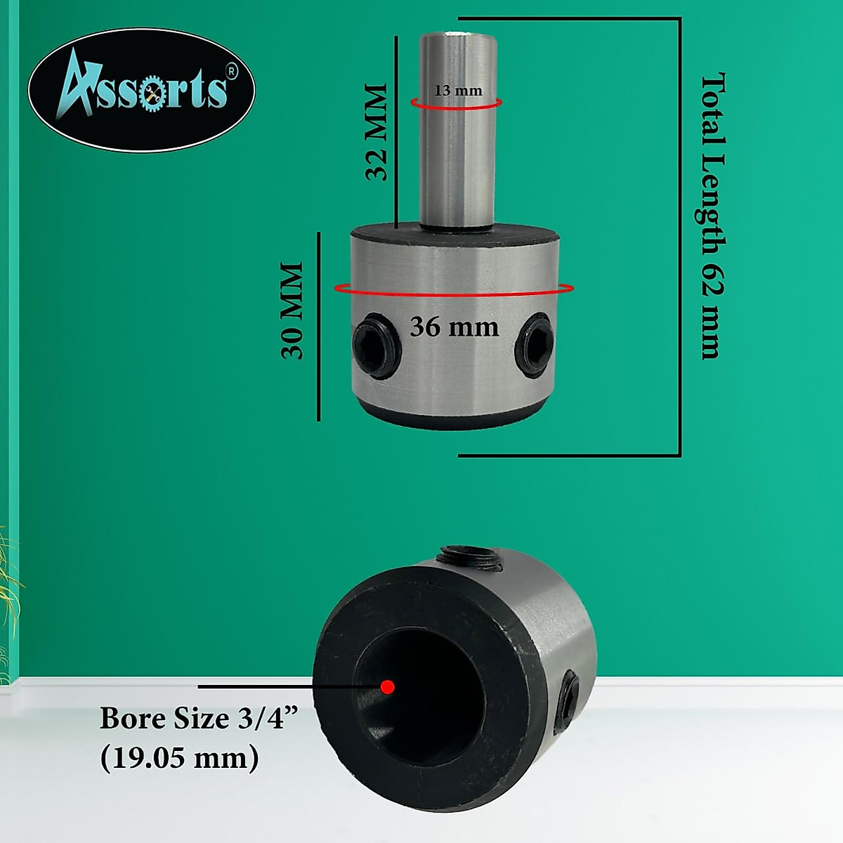 Annular Cutter 1/2" Shank Tool Steel Holder (Hard & Ground) with Lock Screw- Accepts/Suit 19 mm Shank rota broaches