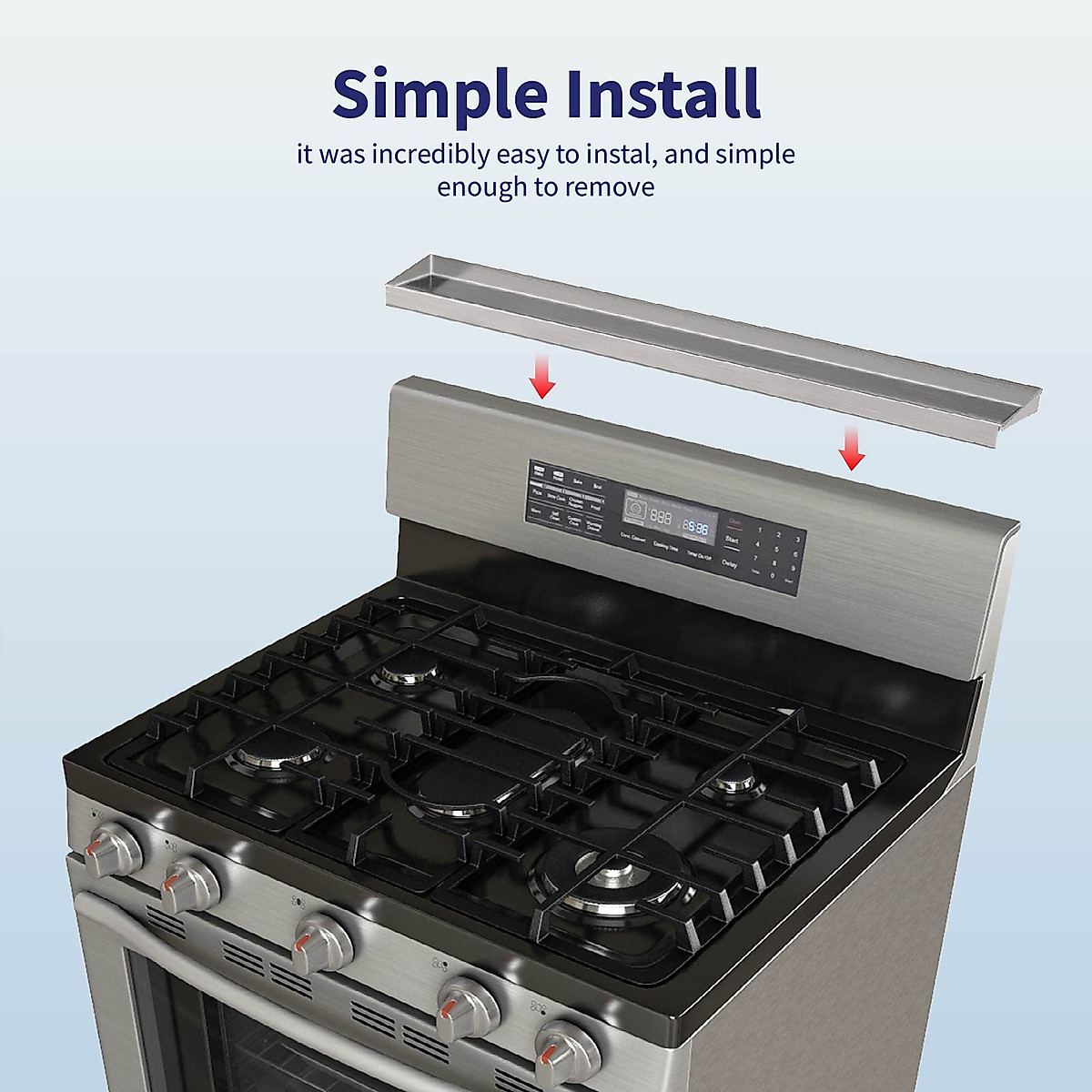 IIIOIIIA Stove Top Magnetic Shelf for Kitchen Organization, 30" Magnetic Spice Rack Over The Stove, 4" Deep Spice Organizer with Border All Around, Brushed Stainless, Silver