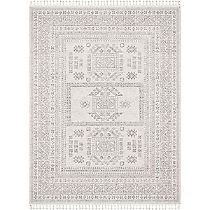 Well Woven Loop-De-Loop Carina Tribal Medallion Beige Kilim-Style 7'10" x 10'6" Area Rug