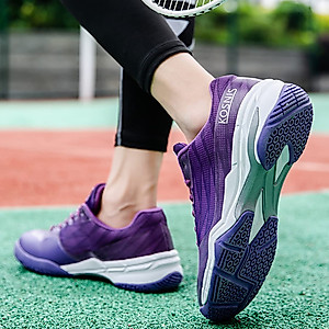 Migoldhot Women Tennis Shoes Durable Badminton Shoes Women Court Shoes Casual Pickleball Shoes Squash Shoes Purple