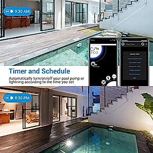 DEWENWILS Pool Pump Timer, Outdoor Smart Wi-Fi Box, Heavy Duty 40A 120-277 VAC 2HP Wireless Controller Timer for Pool, Water Heater, Compatible with Smart Phone, Alexa, Google Assistant, UL Listed