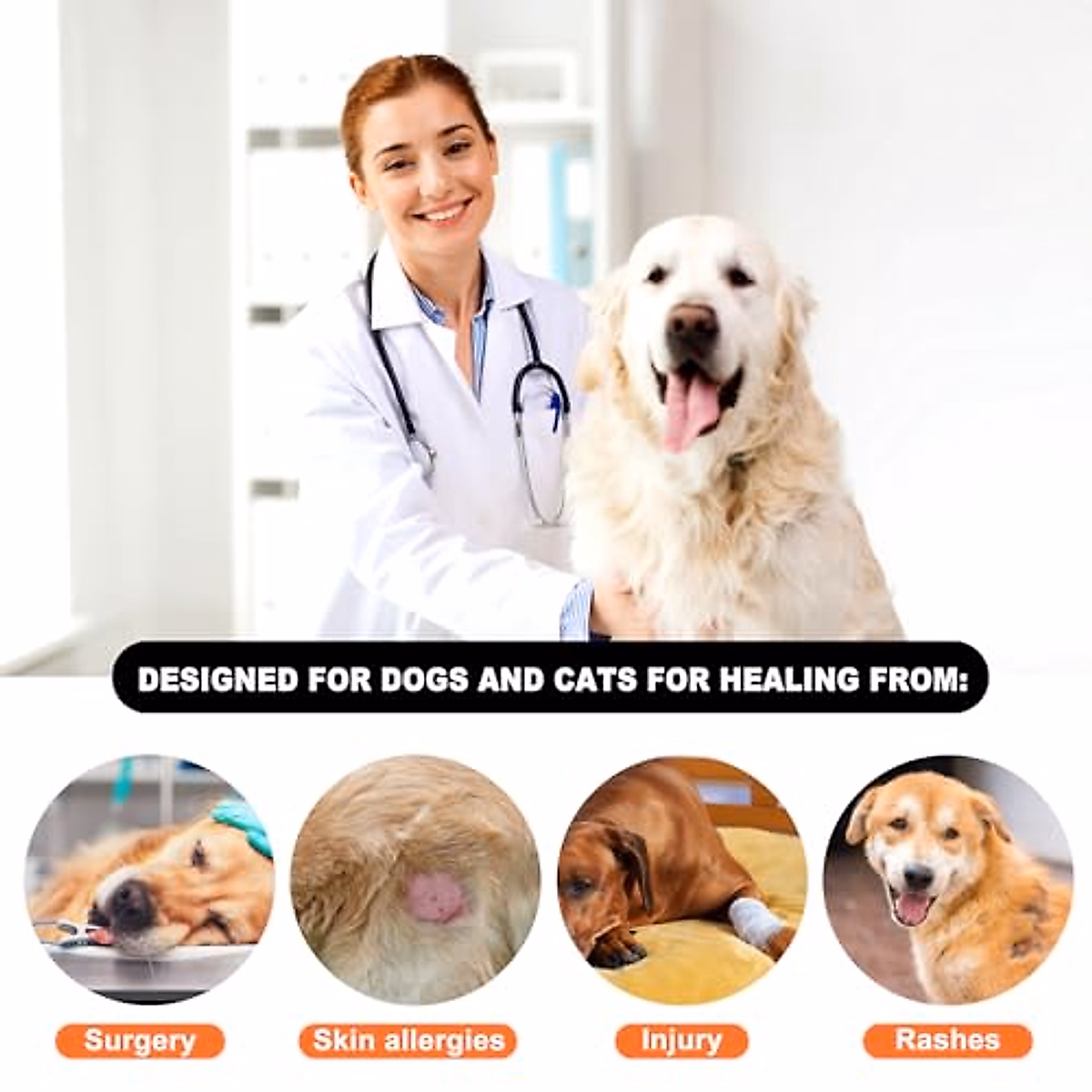 TMEOIIPY Inflatable Dog Cones for Large Dogs XL, Soft Dog Cone Collar Alternative After Surgery, Adjustable Dog Donut Cone Protective Elizabethan Collar Pet Collar to Stop Licking - XL