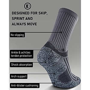 SITOISBE Cushioned Compression Unisex Mid-crew Socks 4-Pack, X-Large, Black Gray Navy Blue Greenlake