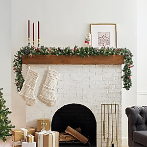 National Tree Company Pre-Lit Artificial Christmas Garland, Green, Frosted Berry, White Lights, Decorated with Pine Cones, Berry Clusters, Plug In, Christmas Collection, 9 Feet