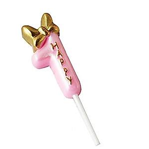 Gold 1 Candle Birthday Girl,Golden First 1st Birthday Candle Girl for Cake Topper, Number 1 Cake Topper Gold, 1th Birthday Party for First 1 Year Old Cake Candle (Number 1)