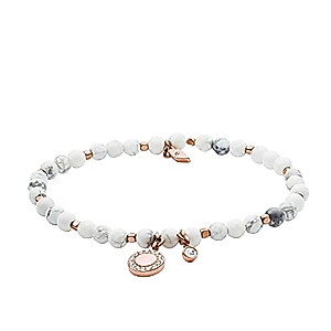 Fossil Women's Rose Gold-Tone Beaded Bracelet, Color: Rose Gold (Model: JA6934791)