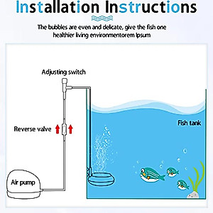 ADTDA Aquarium Air Stone Fish Tank Nano Bubble Stone Kit, Bubbler for Aquarium Fish Tank with Aviation Pipe, Suction Cups, Check Valve, Connector and Air Control Valve. (Y-35)