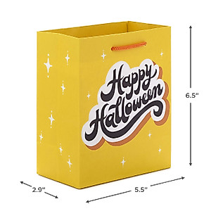 Hallmark Halloween Bag Bundle (8 Small 6" Gift Bags, 4 Designs: Owl, Ghost, Candy Corn Rainbow, "Happy Halloween") for Gift Cards, Classroom Parties, Trick or Treating, Kids Gifts, Fall Party Favors