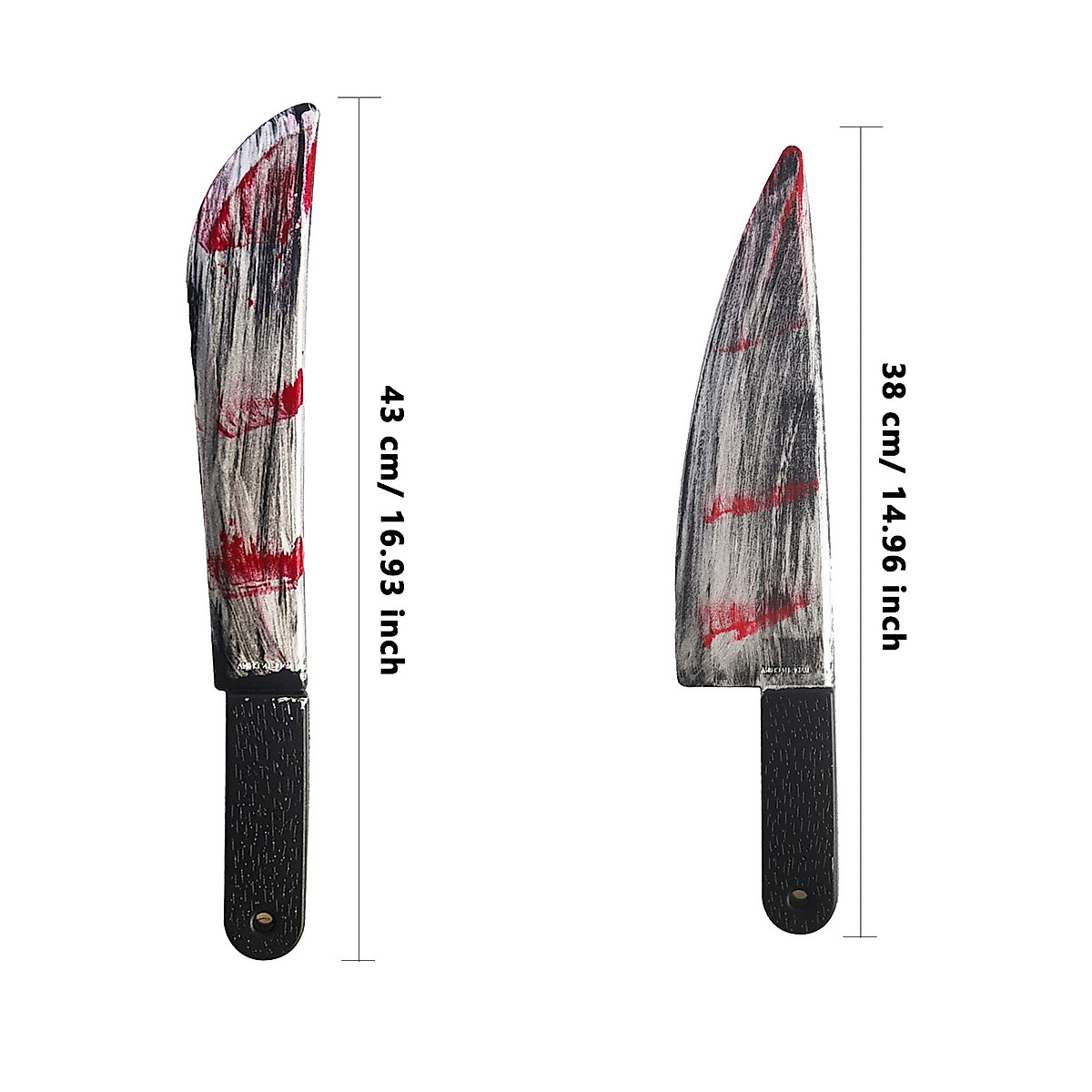 Trounistro 4 Pack Halloween Bloody Cleaver Knife Plastic Slasher Knife Bloody Butcher Knife Prop Blood Stained Fake Costume Knives Props For Halloween Decorations