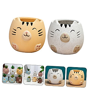 ZANOLI 10 Pcs Flowerpot Succulent Plant Desk Decorations for Office Mini Planter pots Desk Flower Pot Ceramic Planter House pla