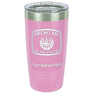 LaserGram 20oz Vacuum Insulated Tumbler Mug, Hecho En El Salvador, Personalized Engraving Included (Light Purple)
