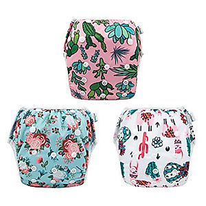 babygoal Baby Reusable Swim Diaper, Washable and Adjustable for Babies 0-2 Years, Swimming Lessons & Baby Gift 3SD05