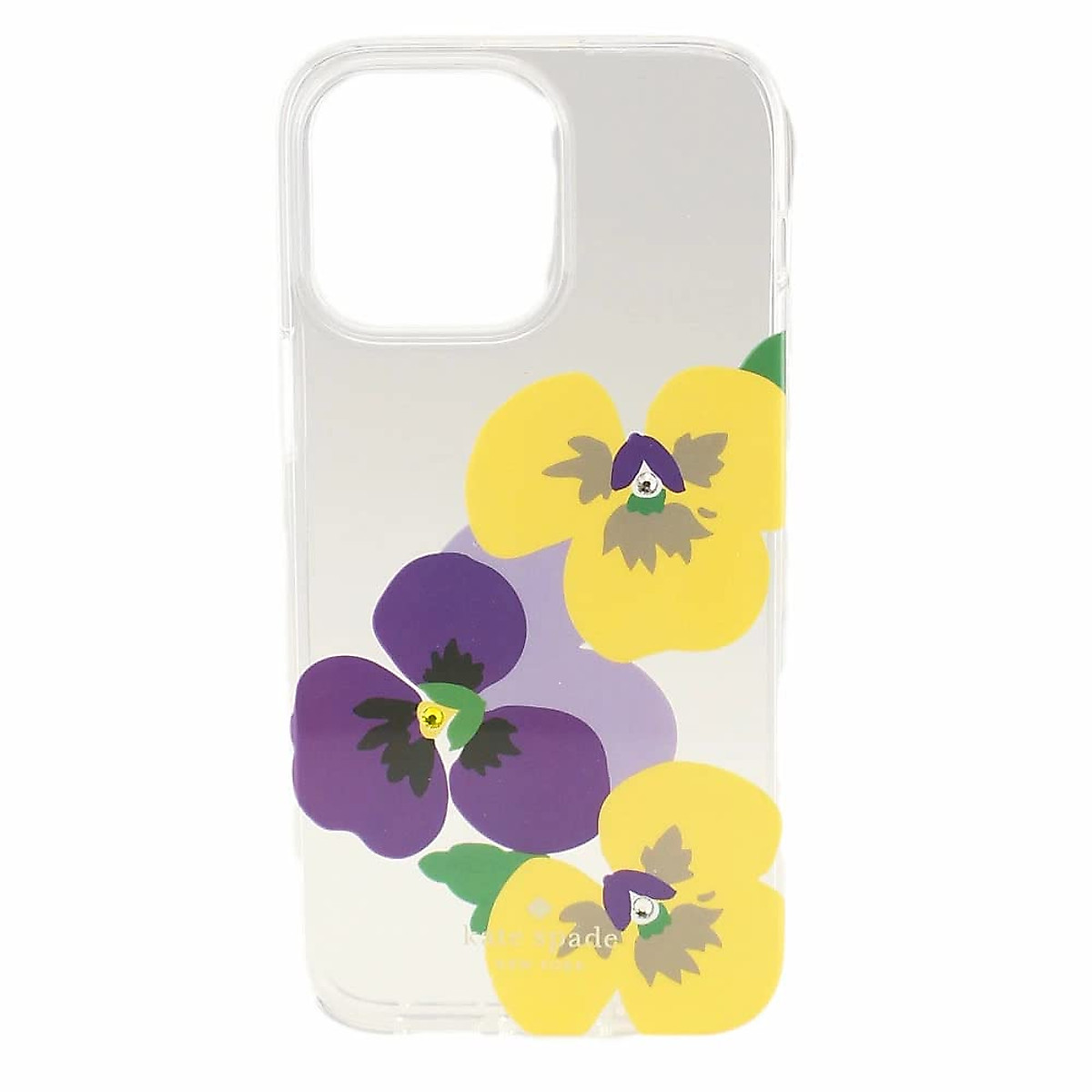 kate spade new york Jeweled Pansy Toss Resin iPhone 14 Case Clear