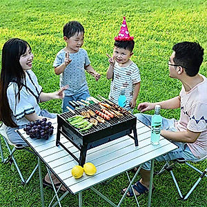 ITTA Portable Tabletop Notebook BBQ Grill, Outdoor Heavy-duty Folding Charcoal Picnic BBQ Grill.
