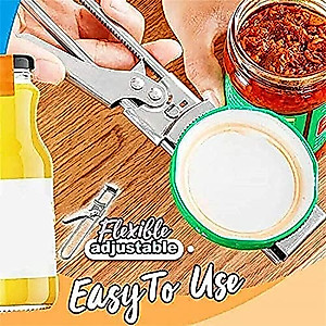 Master Opener Adjustable Jar & Bottle Opener, Manual Jar Bottle Opener Kitchen Accessories,Adjustable Multifunctional Stainless Steel Can Opener Jar Lid Gripper (2pcs)