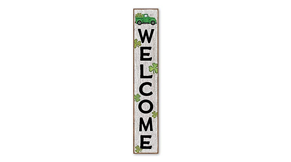 Irish Truck Shamrock Porch Welcome Sign - Weatherproof Decor