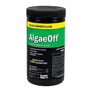 CrystalClear AlgaeOff Pond Algae Control Treatment, for Cleaner & Clearer Pond Water, EPA Registered Algaecide Treatment, Safe for Use in Ponds Containing Fish and Plants, Treats 1000 sq, 2.5 lbs