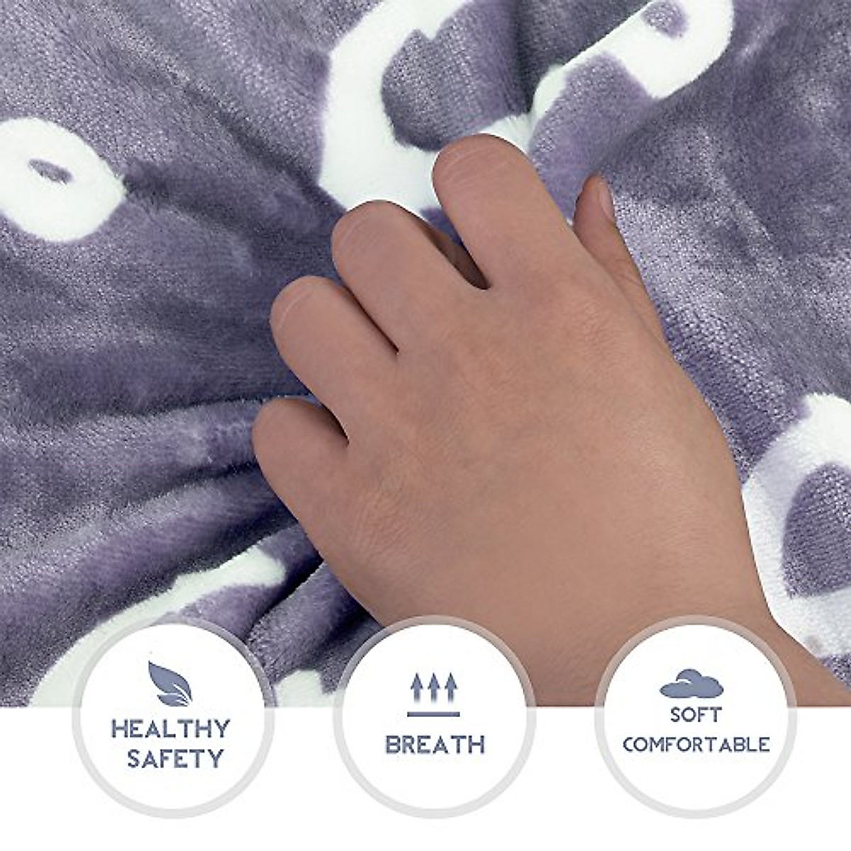 JML Flannel Blanket Sofa Couch Throw Blanket Super Soft Lightweight Microfiber Fuzzy Plush Throw Blanket Shawls and Wraps Anchor Fleece Throw for Adults,Pet,Travel,Home,Bed,Chair Decor- Grey Anchor