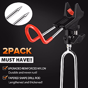 PLUSINNO Fishing Rod Holders for Bank Fishing - Upgraded Fishing Pole Holders for Ground, Beach, 360 Degree Adjustable Fishing Pole Stand Equipment, Gift for Men Father’s Day, Birthday Day