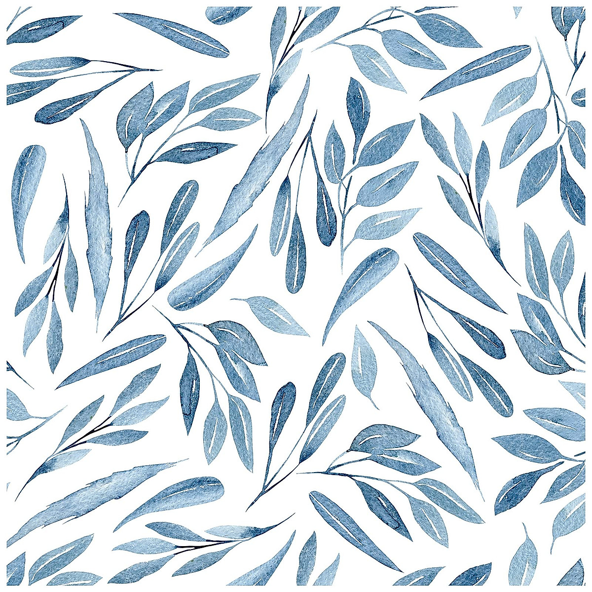 HAOKHOME Boho Peel and Stick Wallpaper Blue Branches Leaves Removable Vinyl Self Adhesive Contact Paper 17.7in x 9.8ft