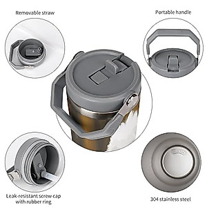 RTFGHJS Bichon Frise Dog 30 Oz Tumbler with Handle And Flip Straw, Stainless Steel Vacuum Insulated Travel Mug, Thermal Cup for Coffee, Water, Iced Drinks, Fits Car Cup Holders (Home, Sports)