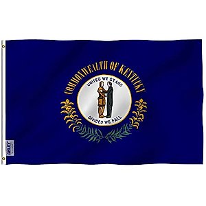 ANLEY Fly Breeze 3x5 Foot Kentucky State Flag - Vivid Color and Fade Proof - Canvas Header and Double Stitched - Kentucky KY Flags Polyester with Brass Grommets 3 X 5 Ft