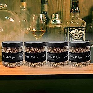 QUKLOGEN Natual Wood Chips for Smoker,Drinks,Cocktail,Whisky,Bourbon,Smoker Grill,Bar Smoke Infuser Wood Chips Set with Apple,Cherry,Hickory and Peartree 4 Different Wood Chips