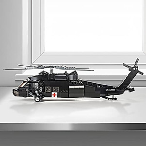 DAHONPA UH-60 Helicopter Black Hawk Medium Utility Military Army Airplane Building Bricks Set with Figure, 700 Pieces Air-Force Build Blocks Toy, Gift for Kid and Adult