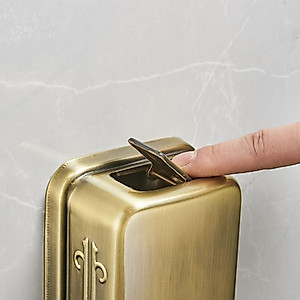 Commercial Wall-Mounted Soap Dispenser Stainless Steel Large Capacity for Hand Soap Anti-Rust Design for Bathrooms Hotels Restaurants or Home Use (Gold)