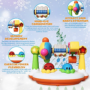 ODELA Baby Musical Toys – Baby Learning Toys with Christmas Music and Flashlights – Baby Spin Toys with Colorful Beads and Funny Figurines – Musical Toys for Babies Girls and Boys