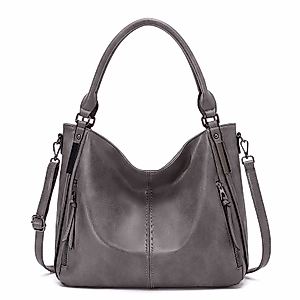 Purses for Women Shoulder Handbags Hobo Bags for Women (92-gray)