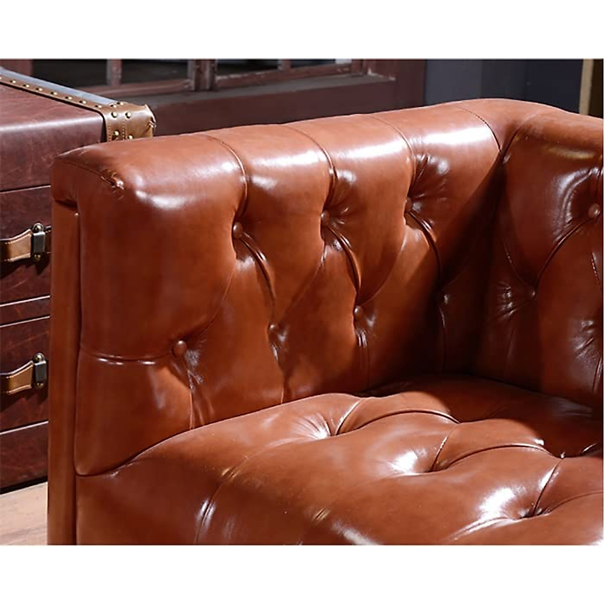 NauticalMart Aluminum Aviator Three Seater Sofa, Real Leather and Aluminum