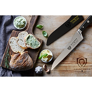 Dalstrong Gladiator Series Serrated Offset Bread Knife 8" Bundled with Chef Knife 8" - Elite - NSF Certified