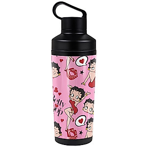 Betty Boop OFFICIAL Collage 18 oz Insulated Water Bottle, Leak Resistant, Vacuum Insulated Stainless Steel with 2-in-1 Loop Cap