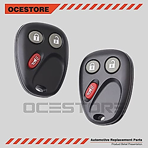 OCESTORE 2Pcs LHJ011 Car Key Fob Keyless Control Entry Remote Vehicles Replacement Compatible with Escalade Avalanche SSR Yukon XL H2 LHJ011 21997127 3 Button