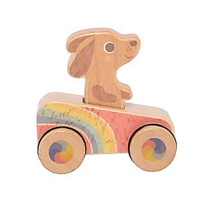 Tiger Tribe Rainbow Roller Dash Hound Rolling Wooden Car with Soft Grip Wheels - Ages 12 mo+ - 91002