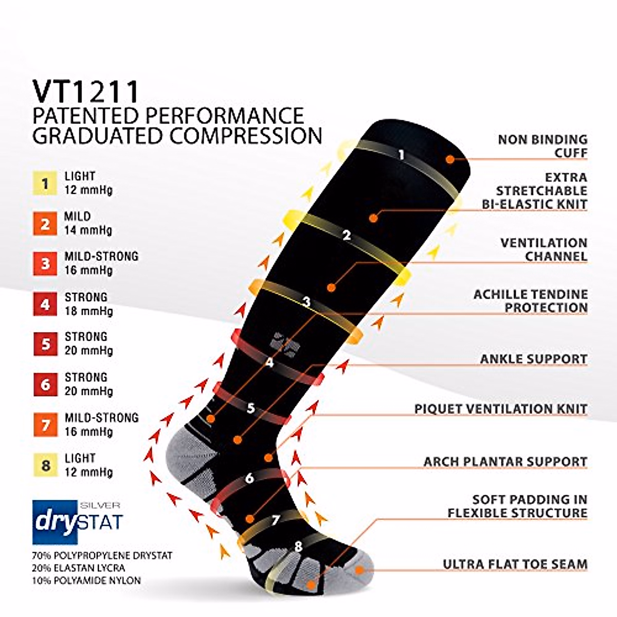 Vitalsox Men's Standard VT1211 2PK Blk L, Black 2-Pack, Large